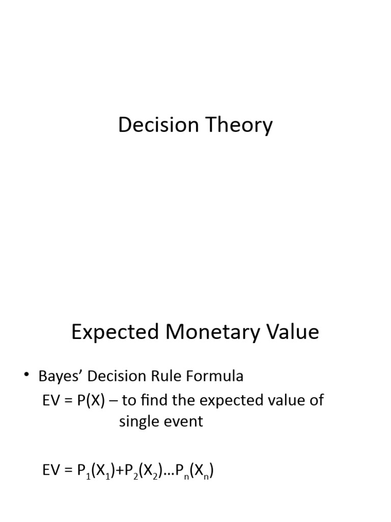 Decision Theory Lecture | PDF | Probability | Cognition