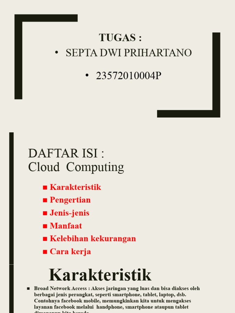 Presentasi Cloud Computing | PDF | Technology & Engineering