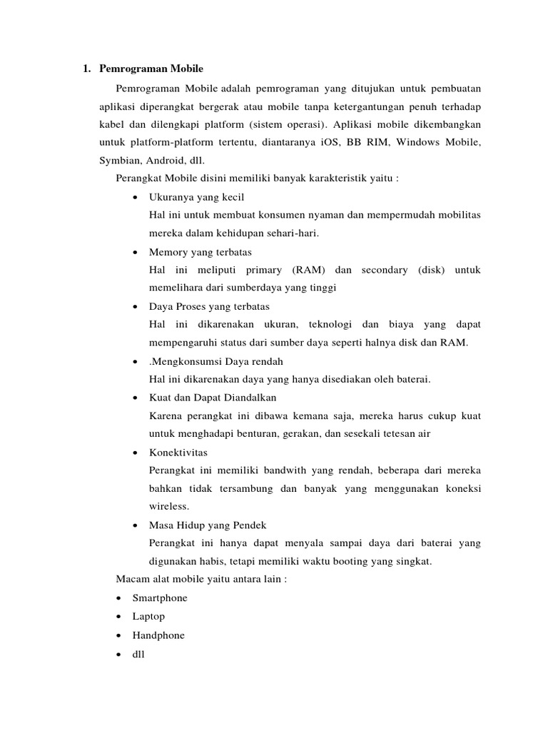 Pemograman Mobile | PDF