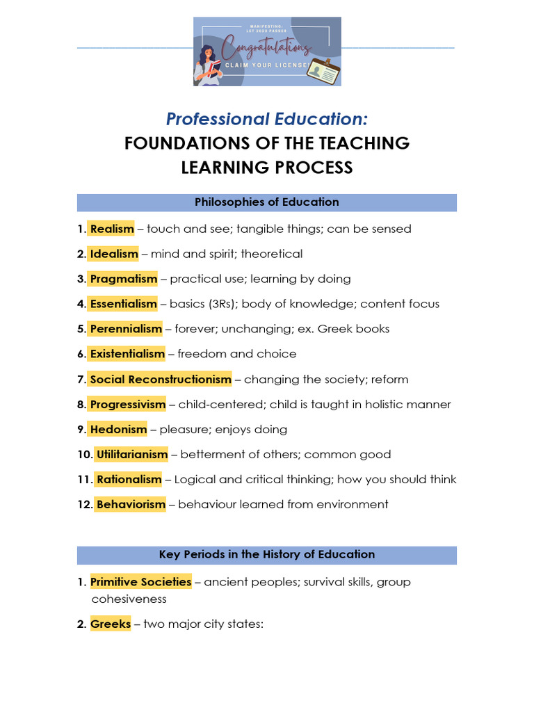 Profed Refresher Notes | PDF