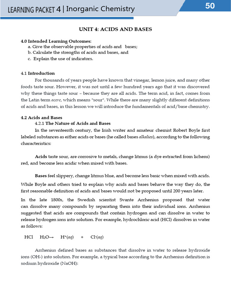 LP 4 Sci 6 Inorganic Chemistry | PDF | Science & Mathematics
