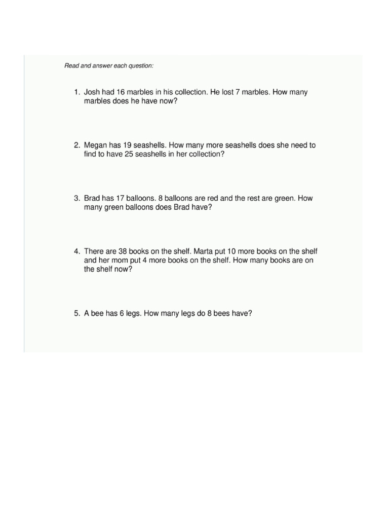Homework For Worded Problems | PDF