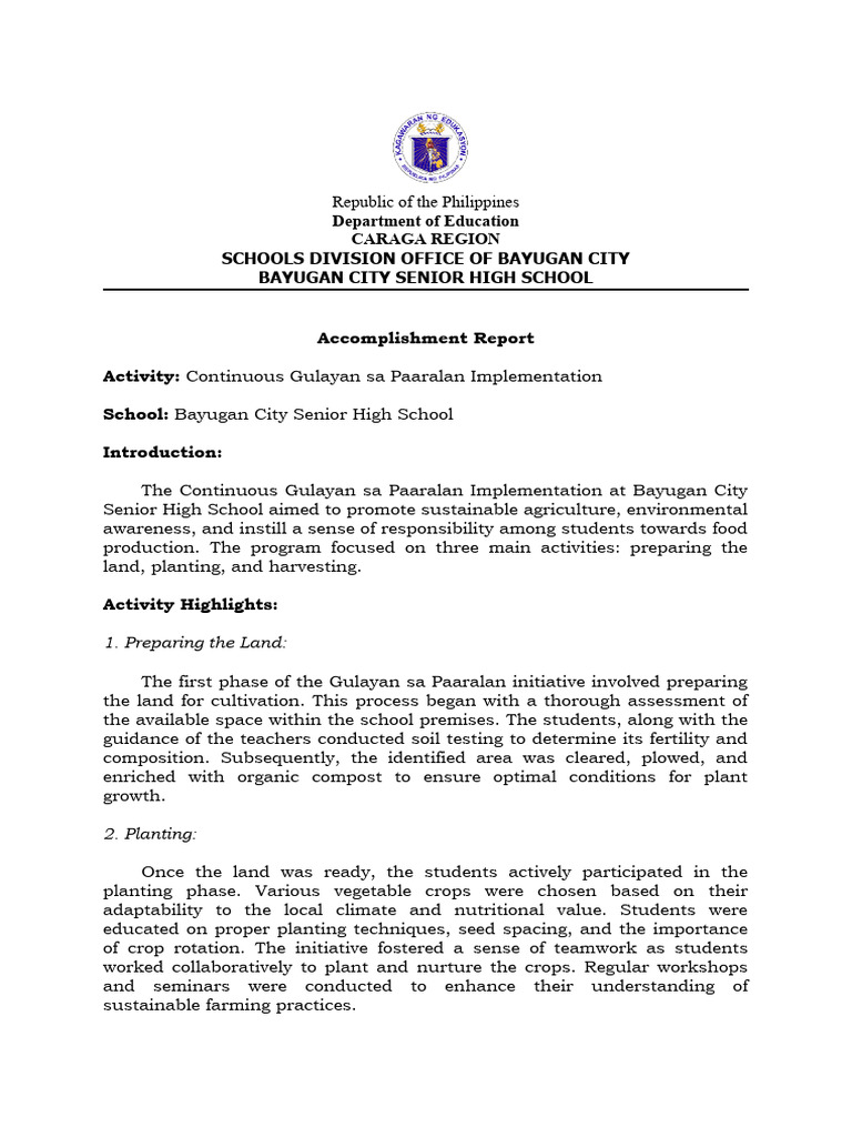 Accomplishment GPP | Download Free PDF | Agriculture | Sustainable ...