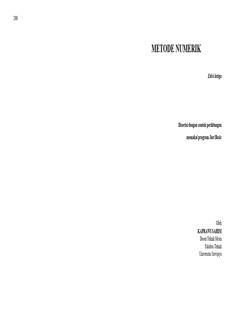 Buku Metode Numerik Booklet 2022 Pdf