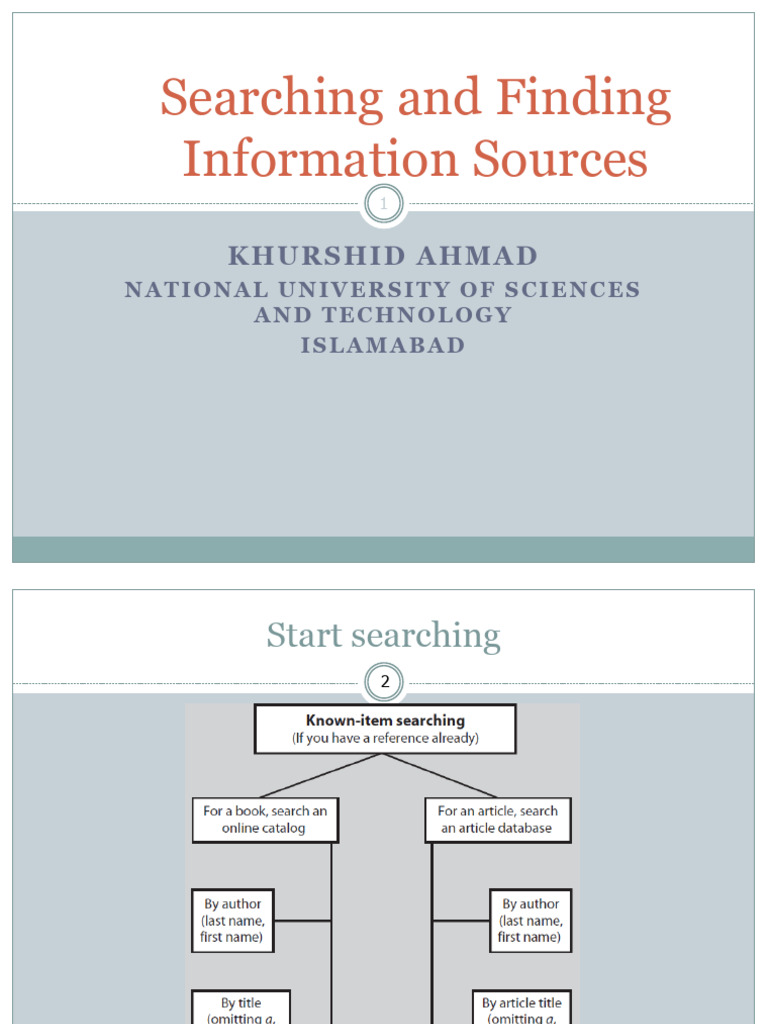 Searching and Finding Information Sources | PDF | Digital Library ...