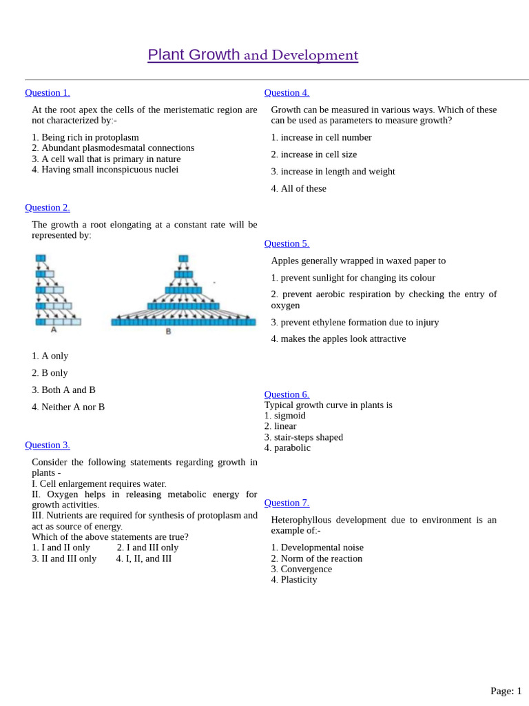 15 - Plant Growth and Development | PDF | Plant Hormone | Auxin