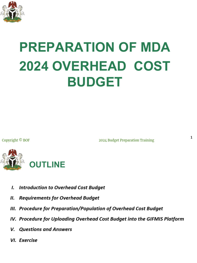 Preparation of An 2024 Overhead Cost Budget | PDF | Business | Computing