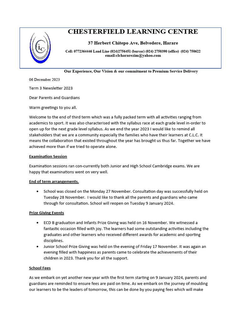 End of Year Newsletter 2023 | PDF