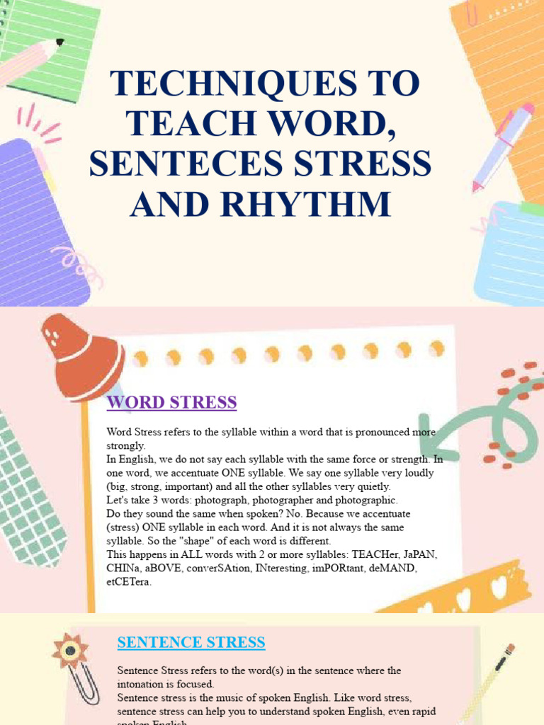 English Stress & Rhythm Guide | PDF | Stress (Linguistics) | Linguistics