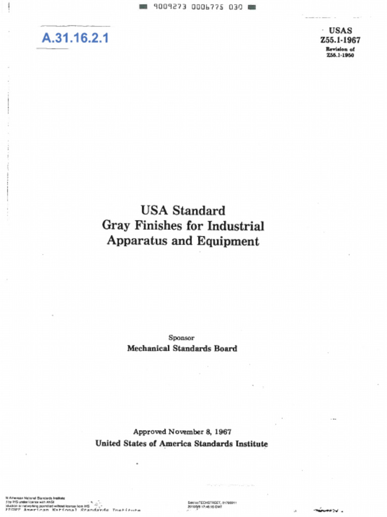Usas Z55.1-1967 - A.31.16.2.1 | PDF