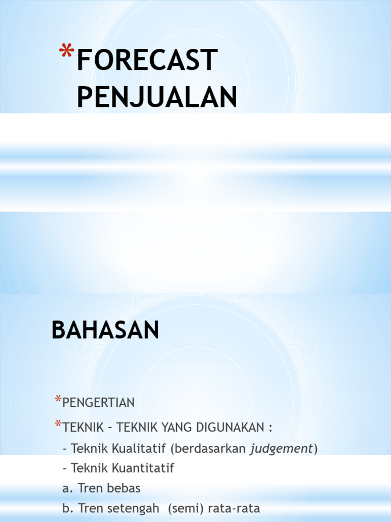 Forecasting | PDF | Metode & Bahan Ajar
