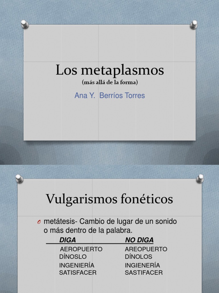 Metaplasmos: Tipos y Ejemplos | PDF | Artes del Lenguaje y Comunicación