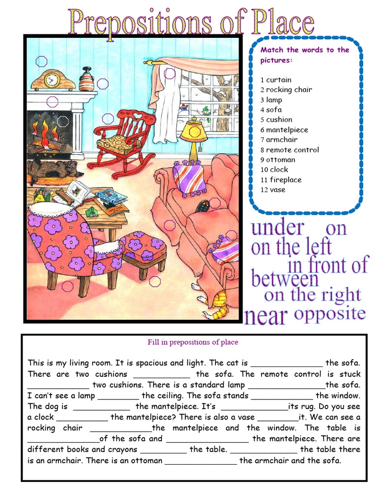 Prepositions of Place - 74887 | PDF