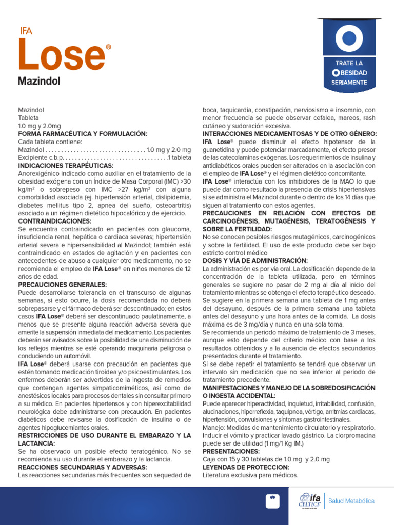 IFA MAZEDOL Tabla Descriptiva | PDF | Medicamentos con receta ...