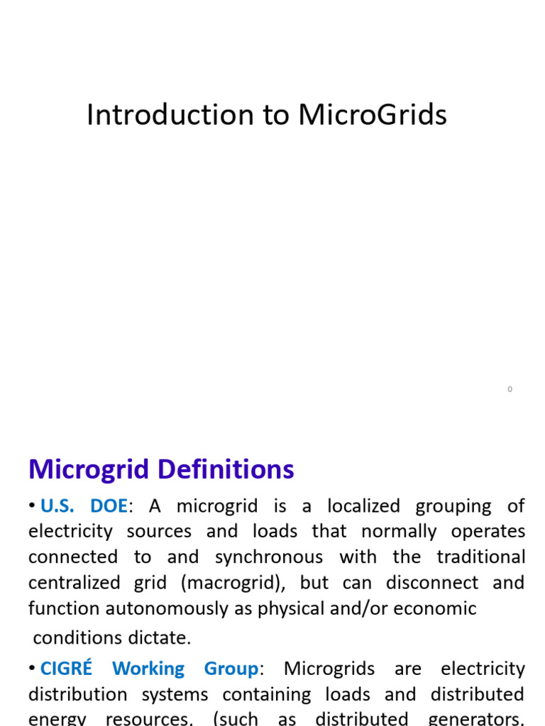 01 Intro MicroGrids May 07 - 2022 | PDF | Distributed Generation | Electrical Grid