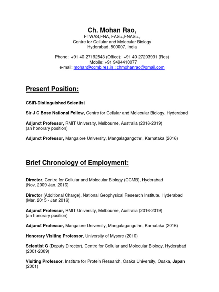 Mohan CV March 2019 | PDF