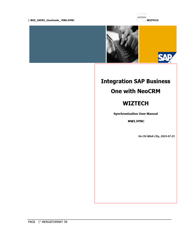 Wiz Sapb1 Userguide Mwi - Sync v1.1 | PDF | Databases | Login