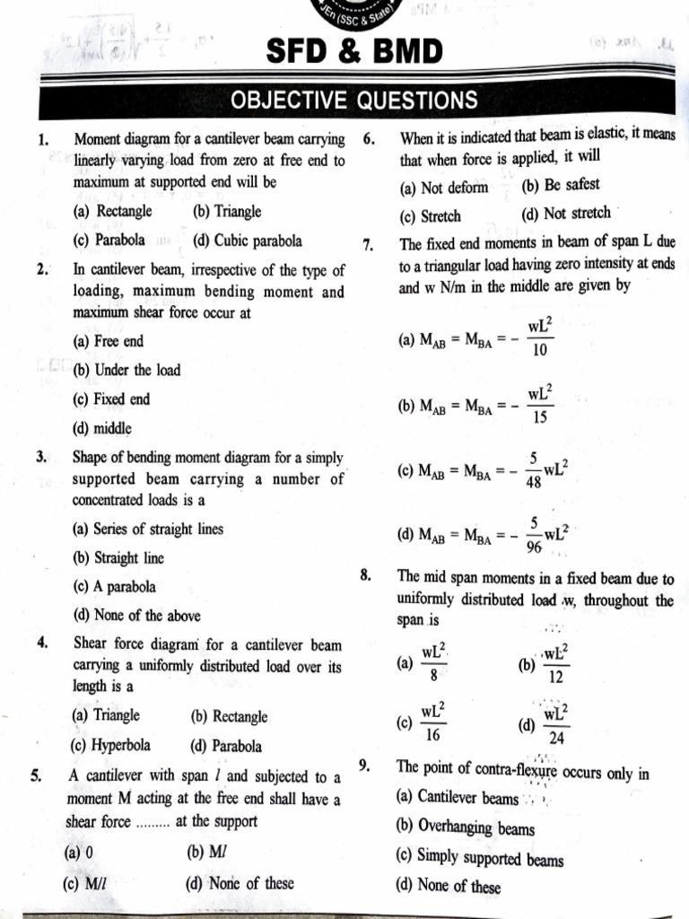 Structural Engineering Quiz | PDF | Beam (Structure) | Bending