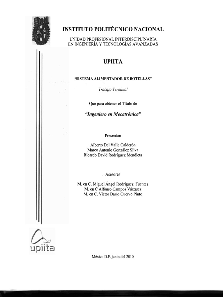 Sistema Alimentador de Botellas | PDF | Engranaje | Doblar