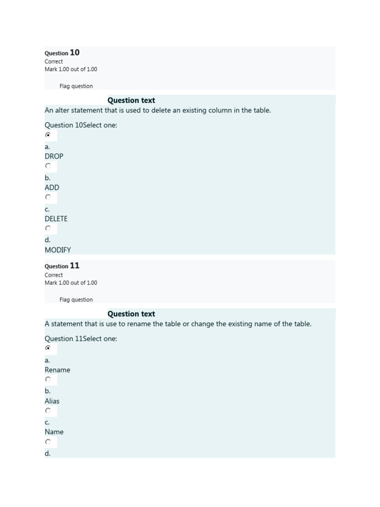 DATABASE MANAGEMENT SYSTEM PRELIM LABQUIZ 2.1docx | PDF | Software Engineering | Information ...