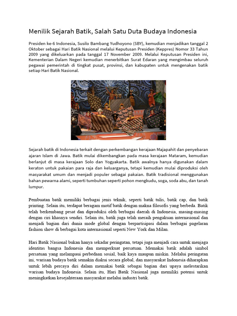 Sejarah Batik | PDF | Seni