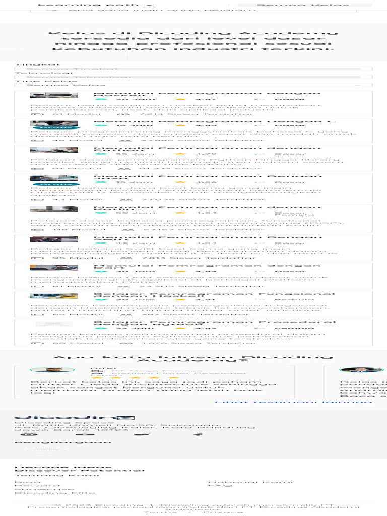 Kursus Pemrograman Dasar Dicoding | PDF