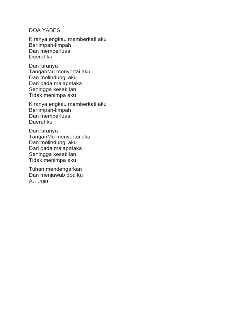 Doa Yabes | PDF | Agama & Spiritualitas