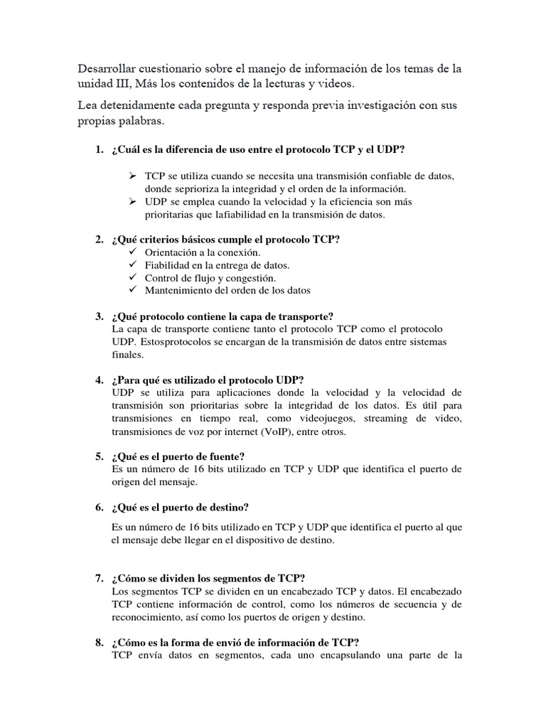 Control de Lectura KC | PDF | Protocolo de Control de Transmisión ...