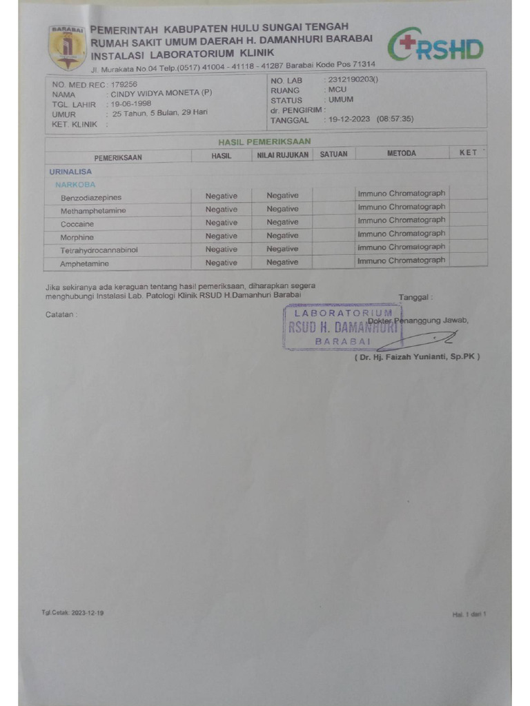 Hasil Lab. Cindy | PDF