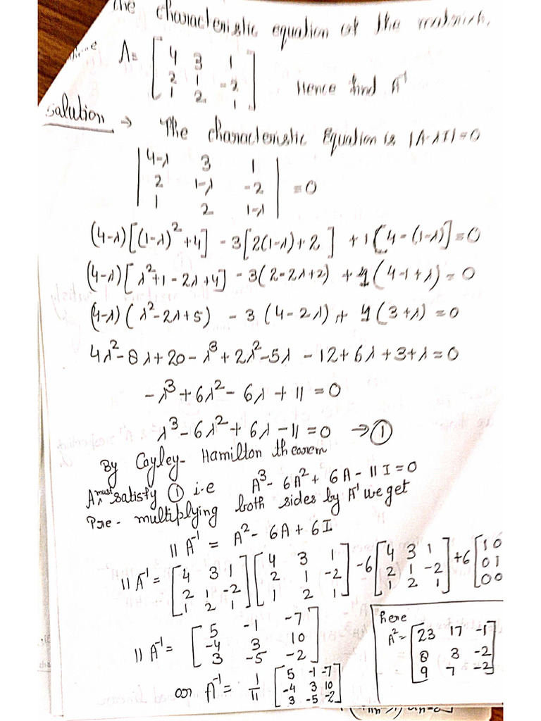 Cayley Hamilton Theorem | PDF