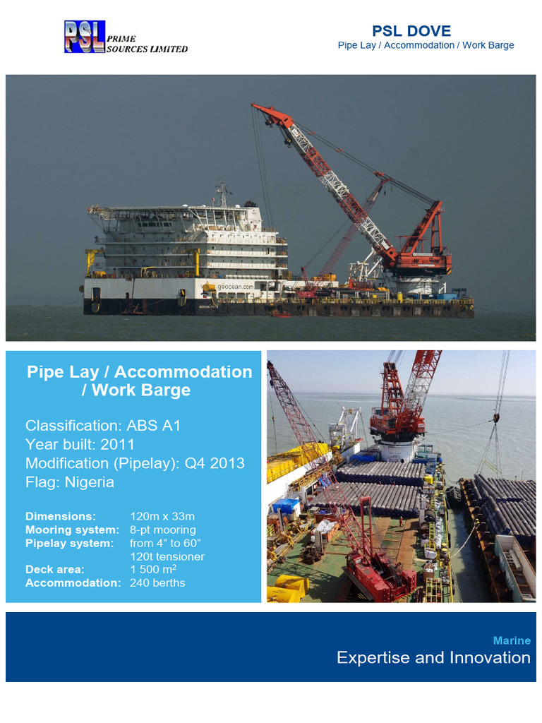 PSL Dove Specs | PDF | Crane (Machine) | Watercraft