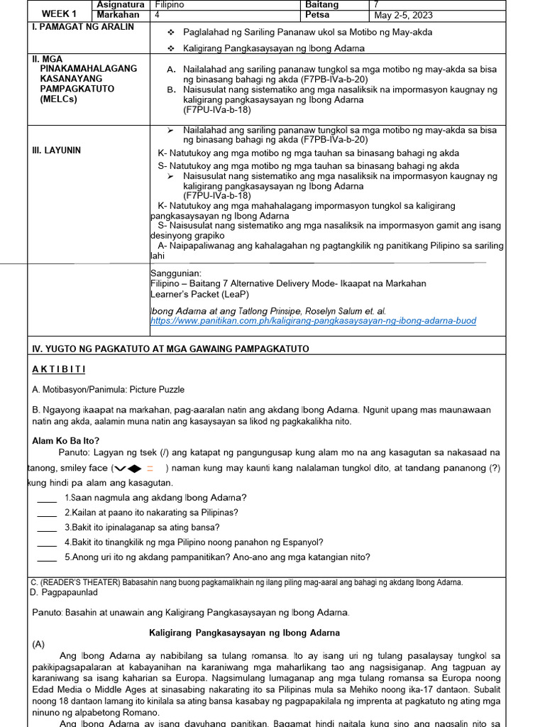 Dll-Filipino 7-W1 | PDF