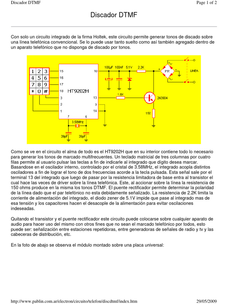 Marcacion DTMF | PDF | Teléfono | Telecomunicaciones