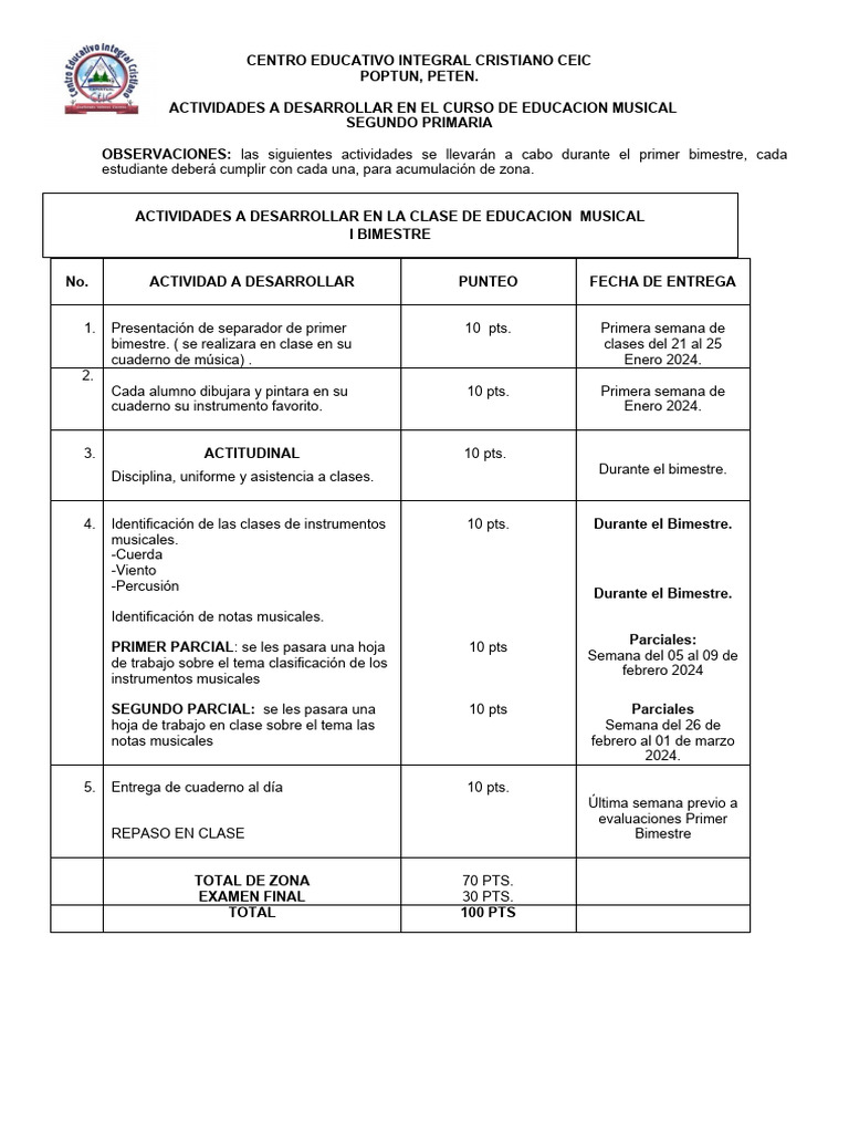 Hoja de Act. 2do. Primaria | PDF