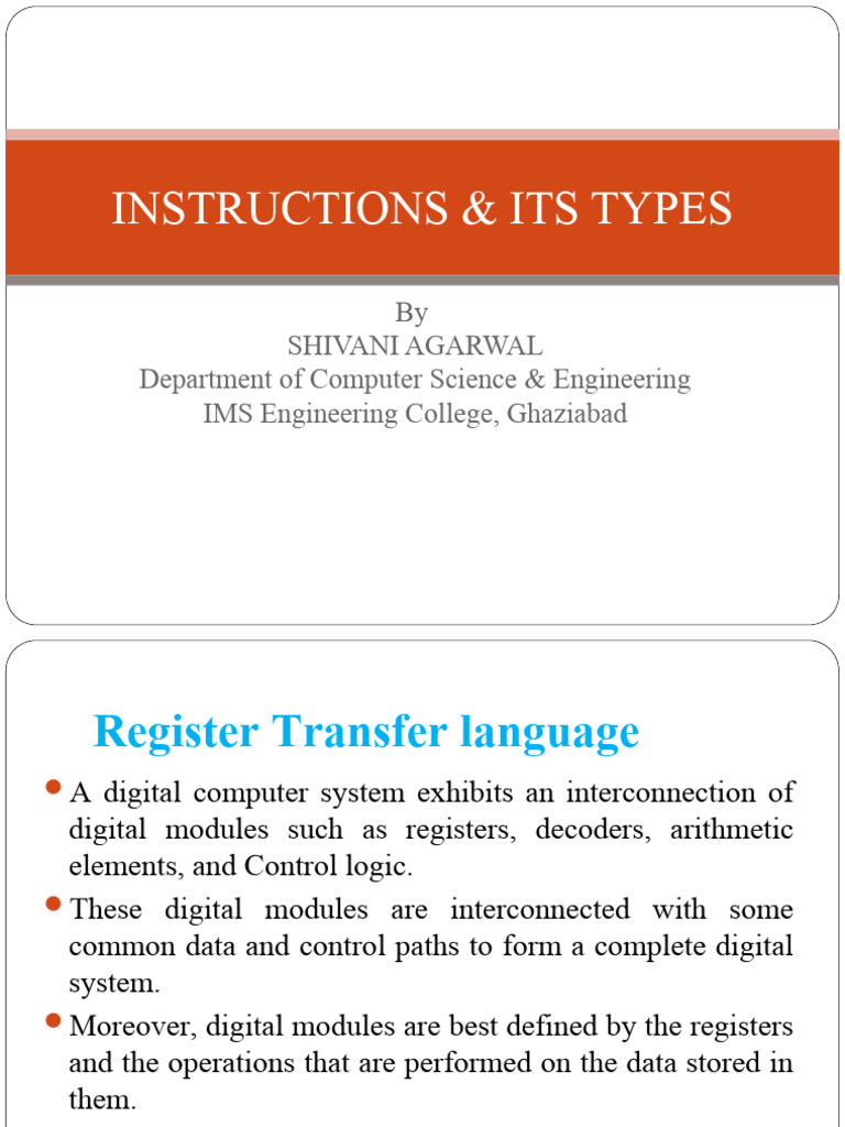 Types of Computer Instructions Explained | PDF | Central Processing ...