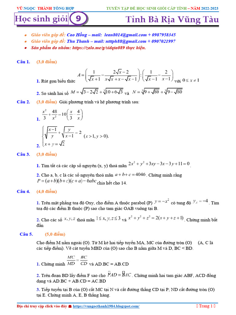 02 hsg9 Bà Rịa Vũng Tàu | PDF