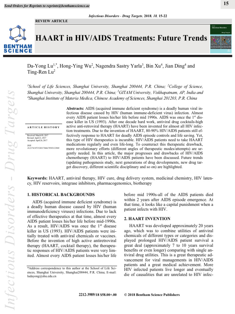 Review - HAART | PDF | Management Of Hiv/Aids | Hiv/Aids