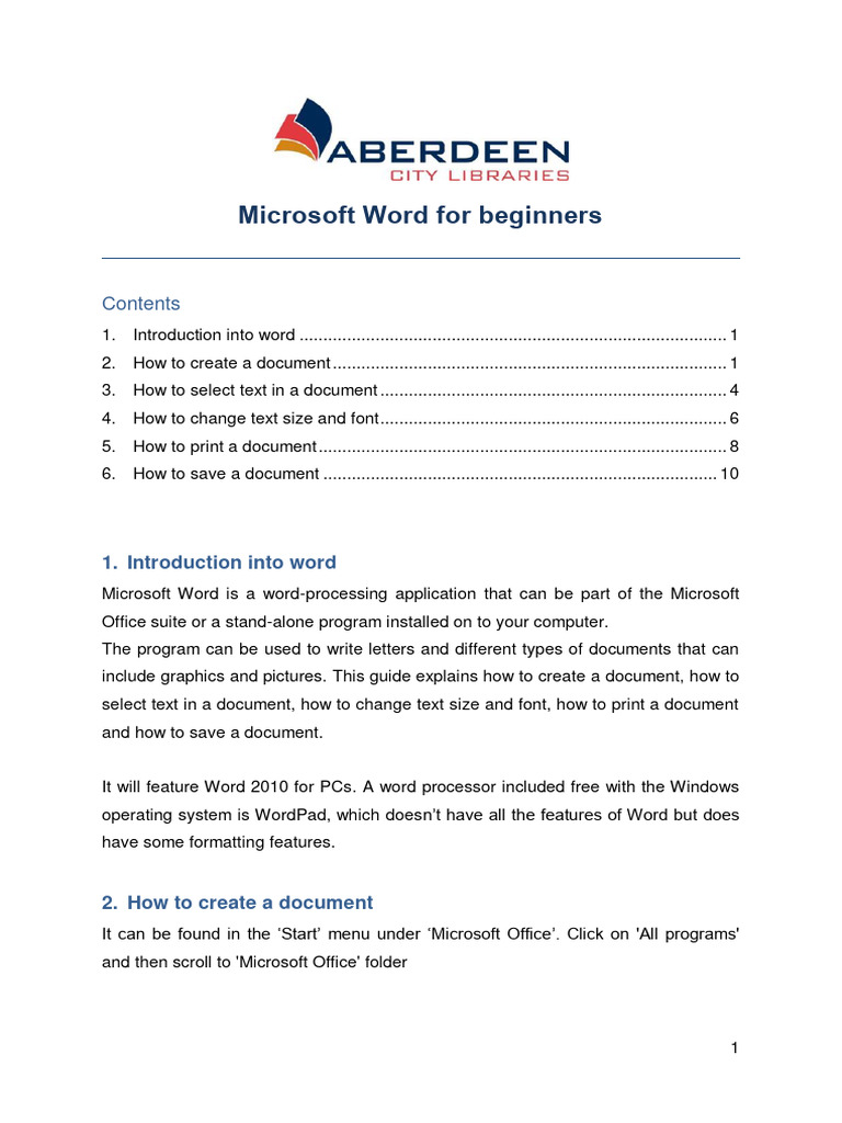 Microsoft Word 2010 Beginner Guide | PDF | Cursor (User Interface) | Microsoft Word