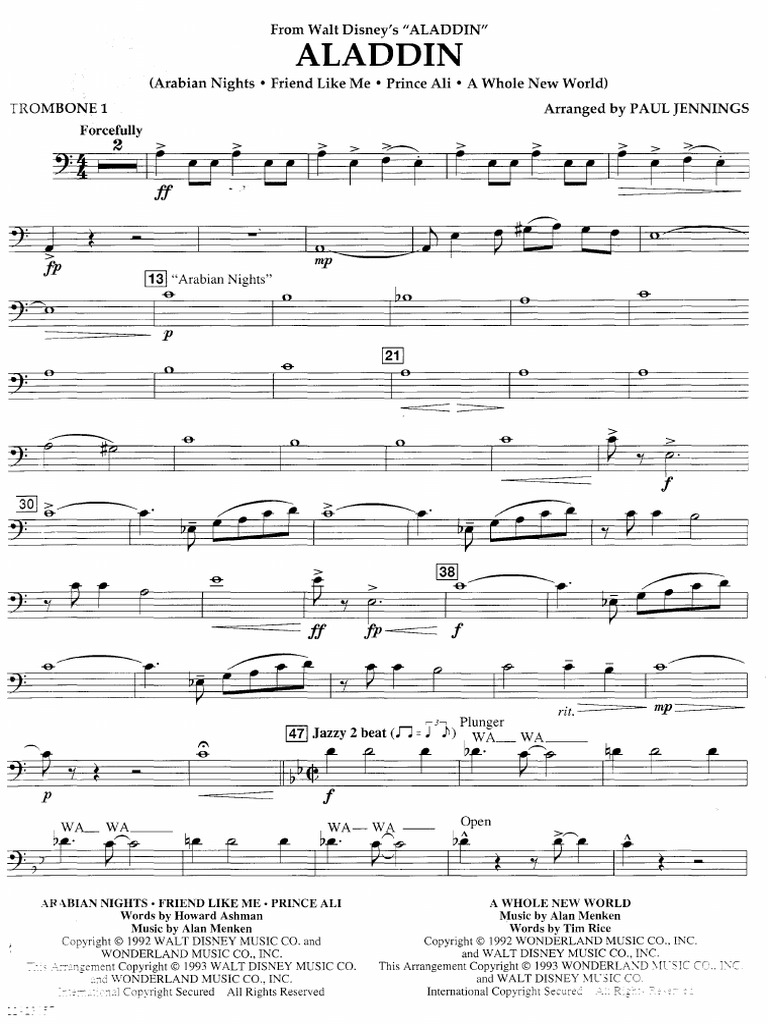Aladdin - Trombone 1 | PDF