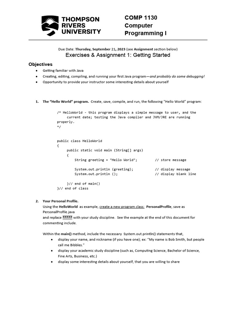 Java Programming Assignment Overview | PDF | Java (Programming Language) | Computer Engineering