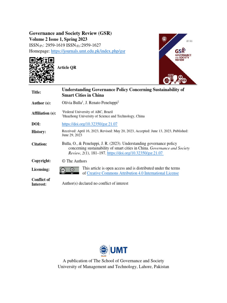 Understanding Governance Policy Concerning Sustainability of Smart ...