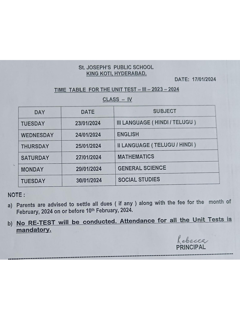 Class 4 Unit Test - Iii | PDF