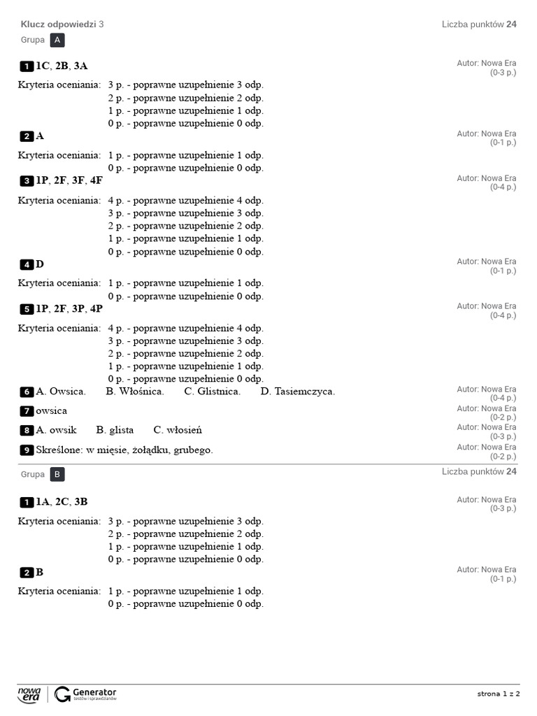 3 Klucz Odpowiedzi | PDF