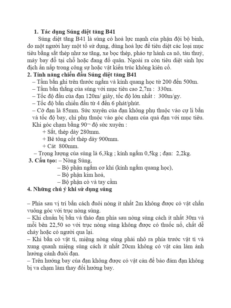 Súng Diệt Tăng B41 | PDF