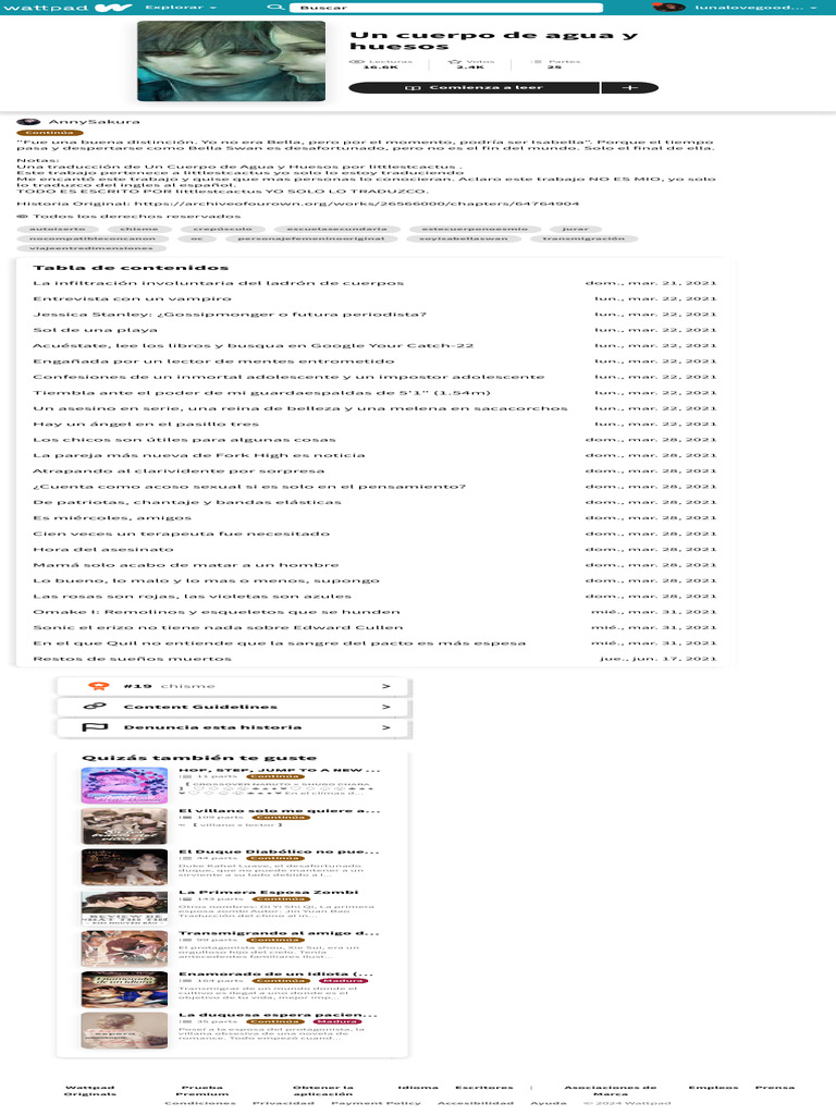 Un Cuerpo de Agua y Huesos - Anny Sakura Ruiz - W | PDF