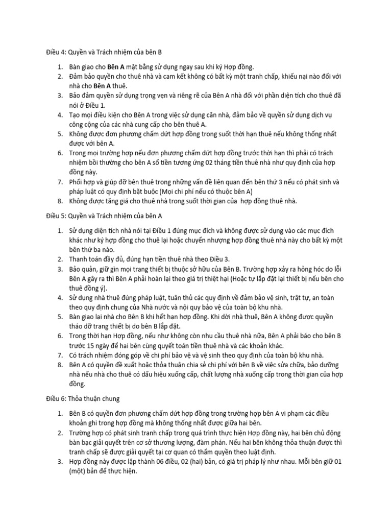 Hợp Đồng Thuê Nhà - Foryou | PDF