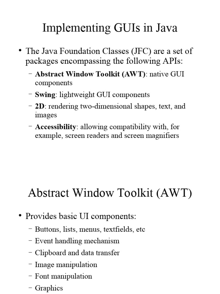 Java Swing | Download Free PDF | Graphical User Interfaces | Software Development