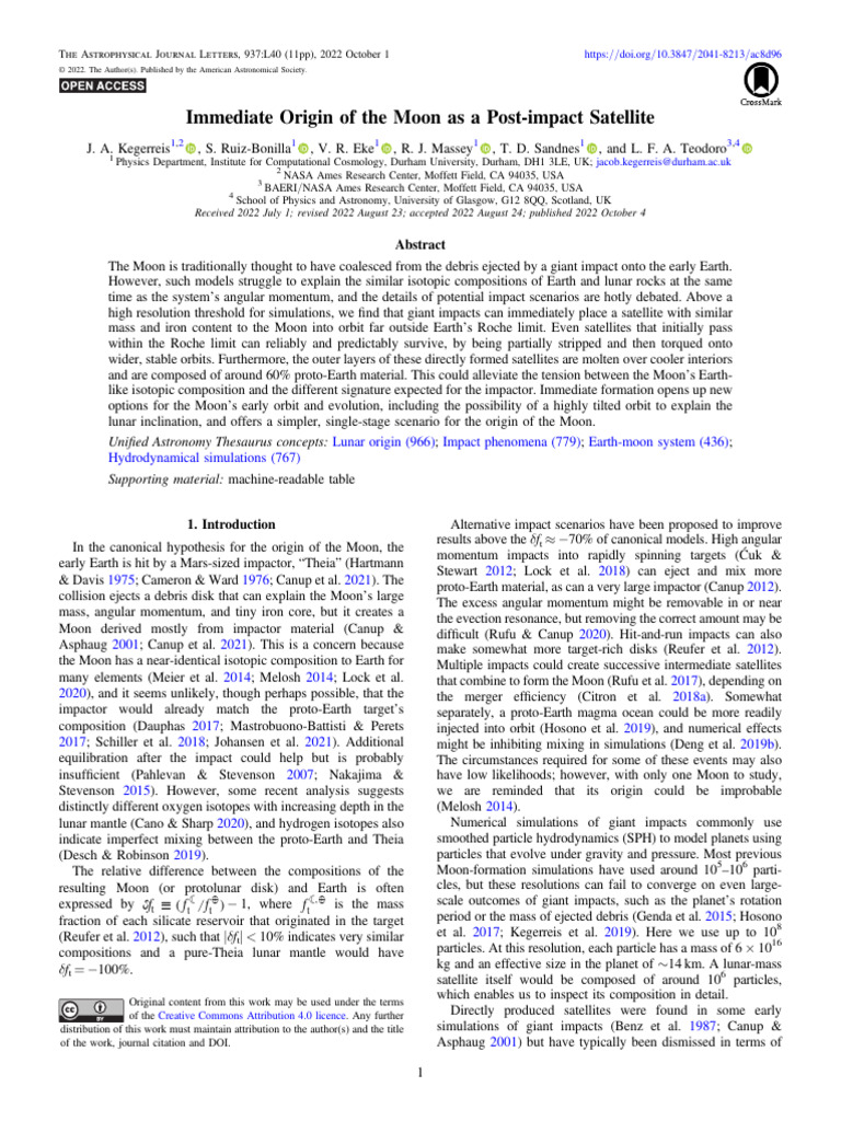 Kegerreis 2022 ApJL 937 L40 | PDF