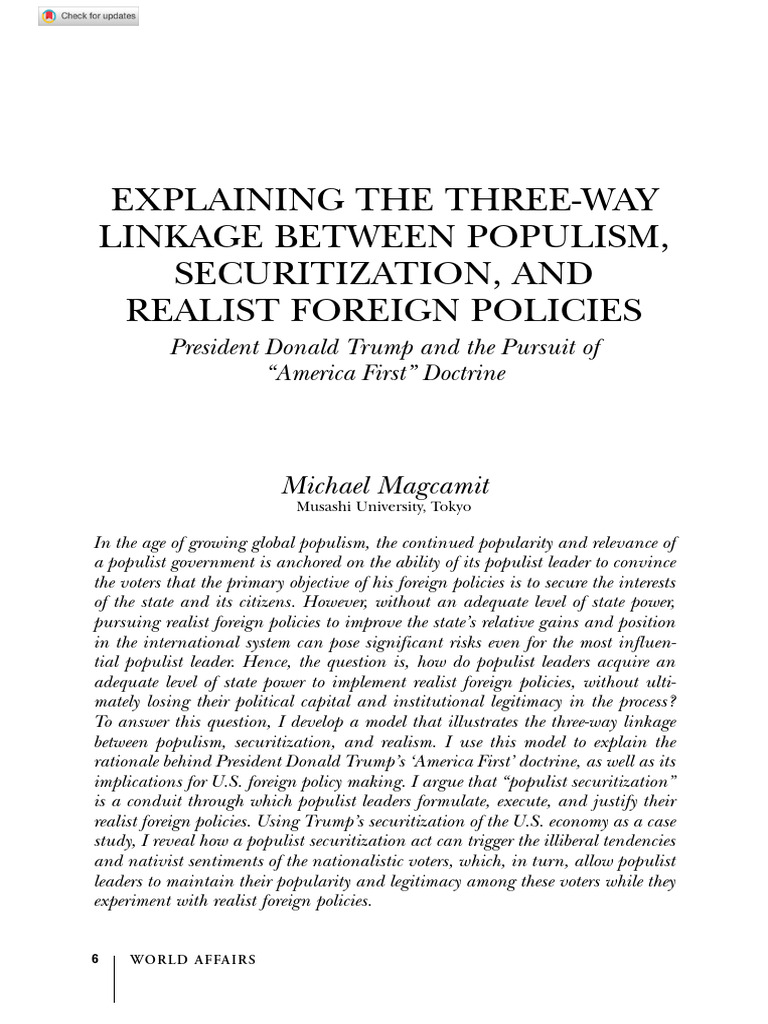 Magcamit 2018 Explaining The Three Way Linkage Between Populism ... Magcamit 2018 Explaining The Three Way Linkage Between Populism ...