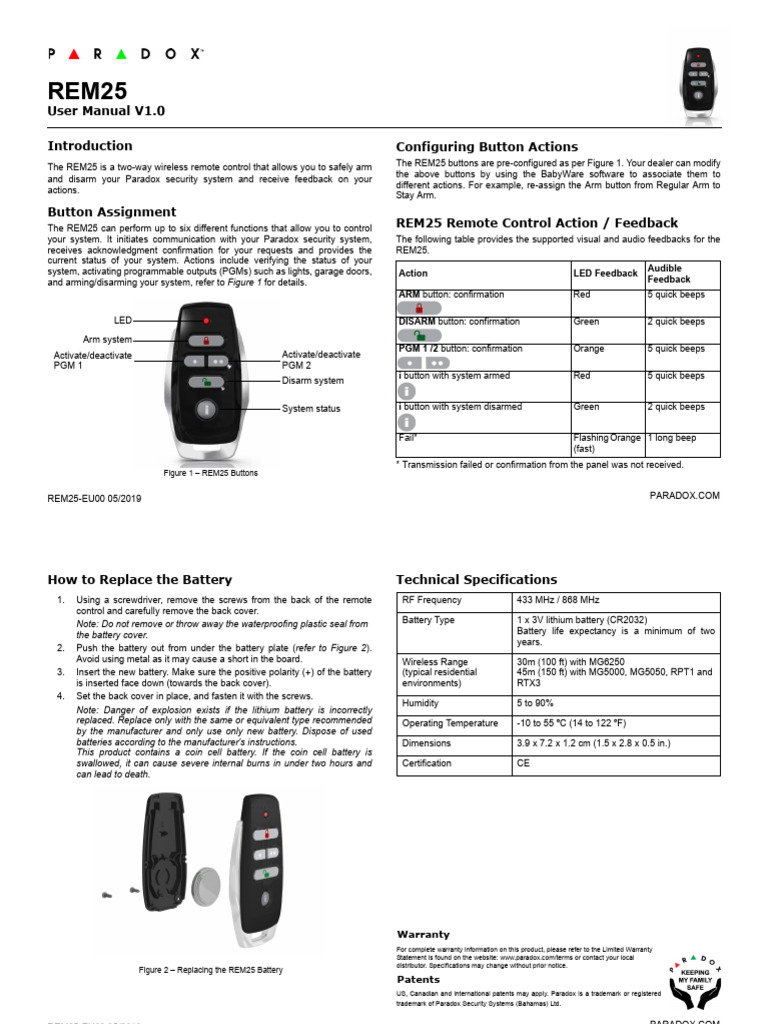 Installation Manual REM25 | PDF | Security Alarm | Computing